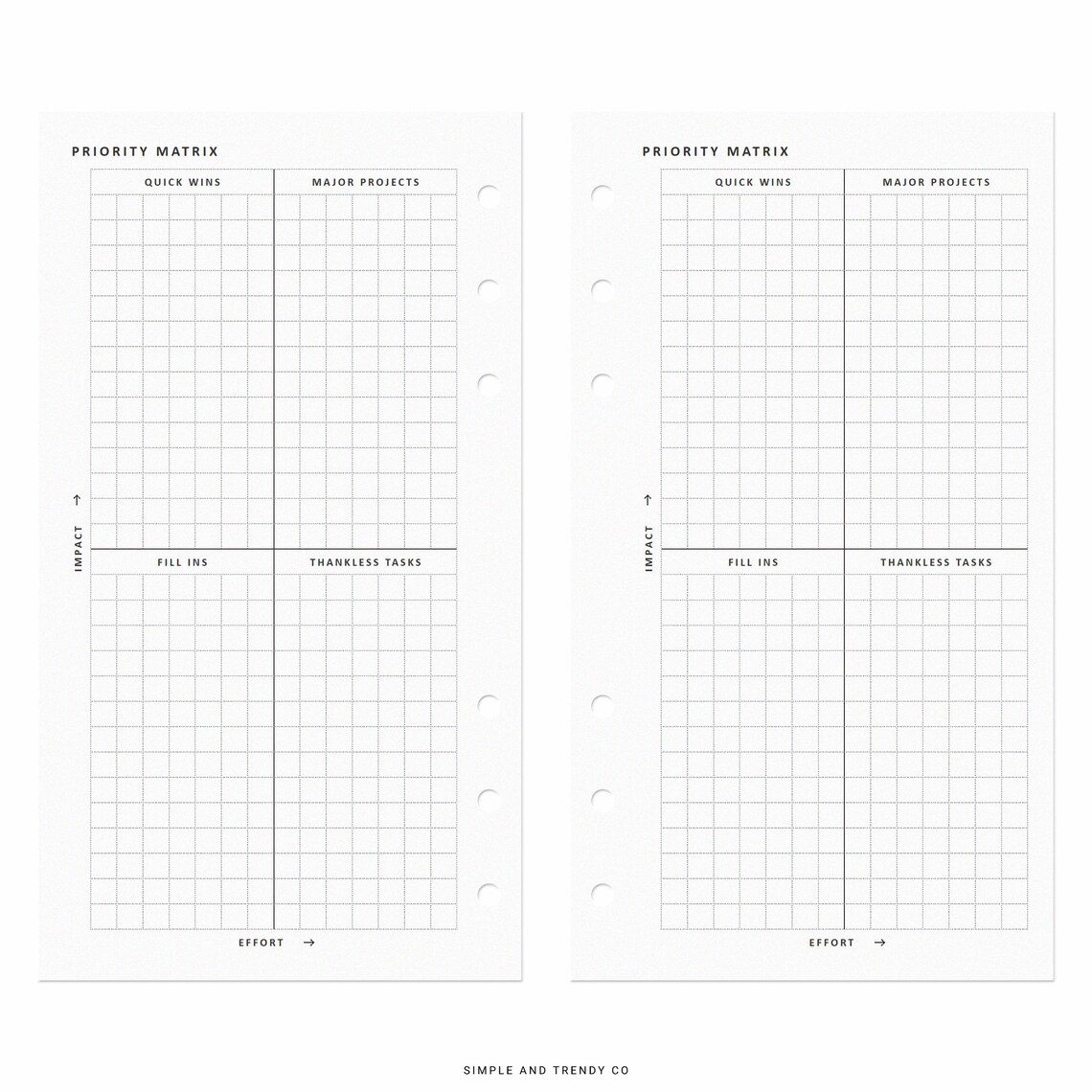 Action Priority Matrix Quick Wins Major Projects Fill Ins - Etsy