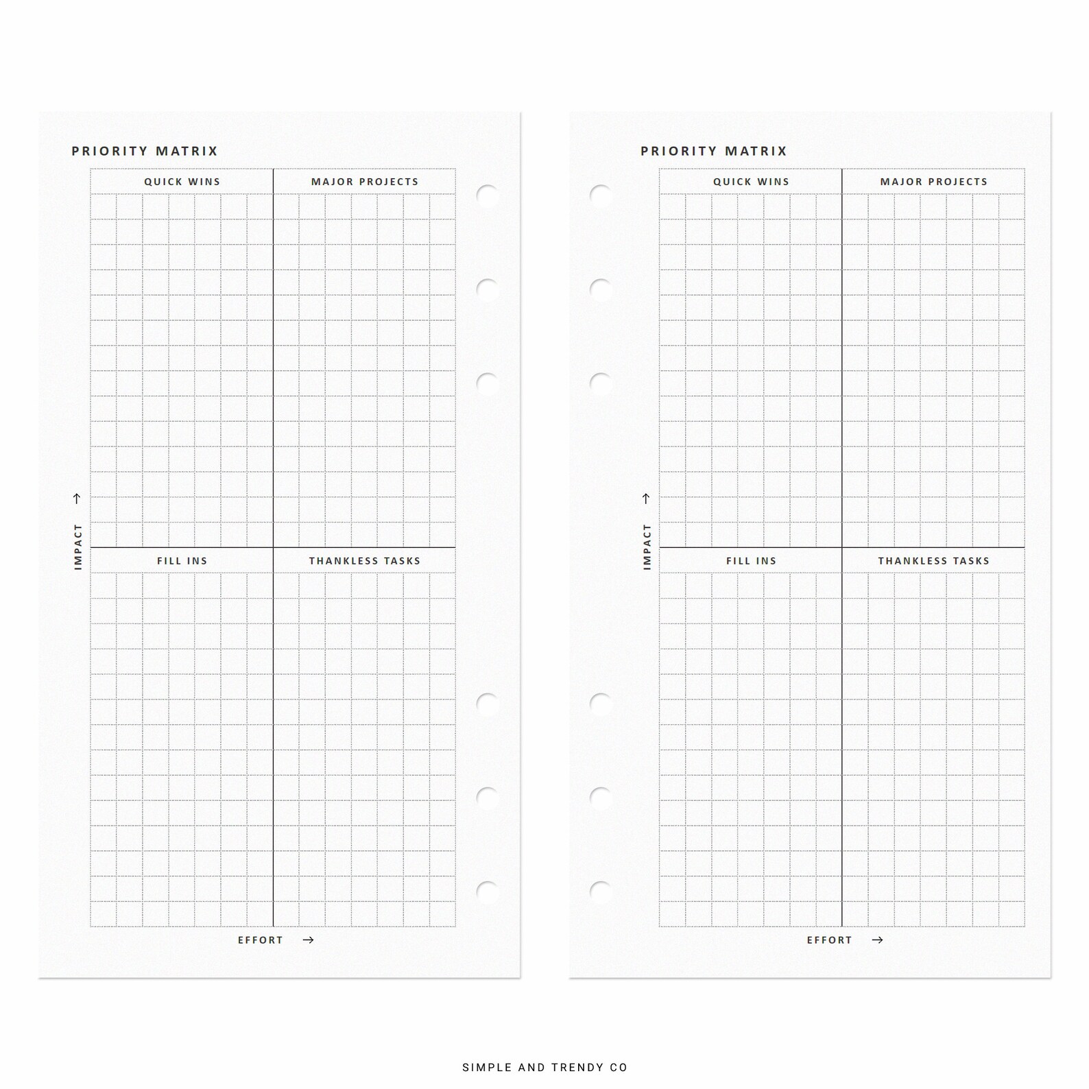 Action Priority Matrix Quick Wins Major Projects Fill Ins - Etsy