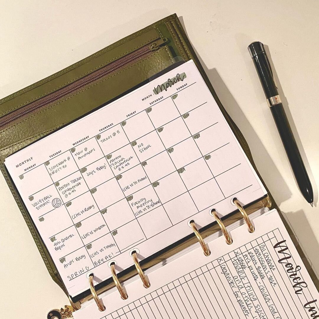 Month on One Page Horizontal Printable MO1P Personal Wide | Etsy