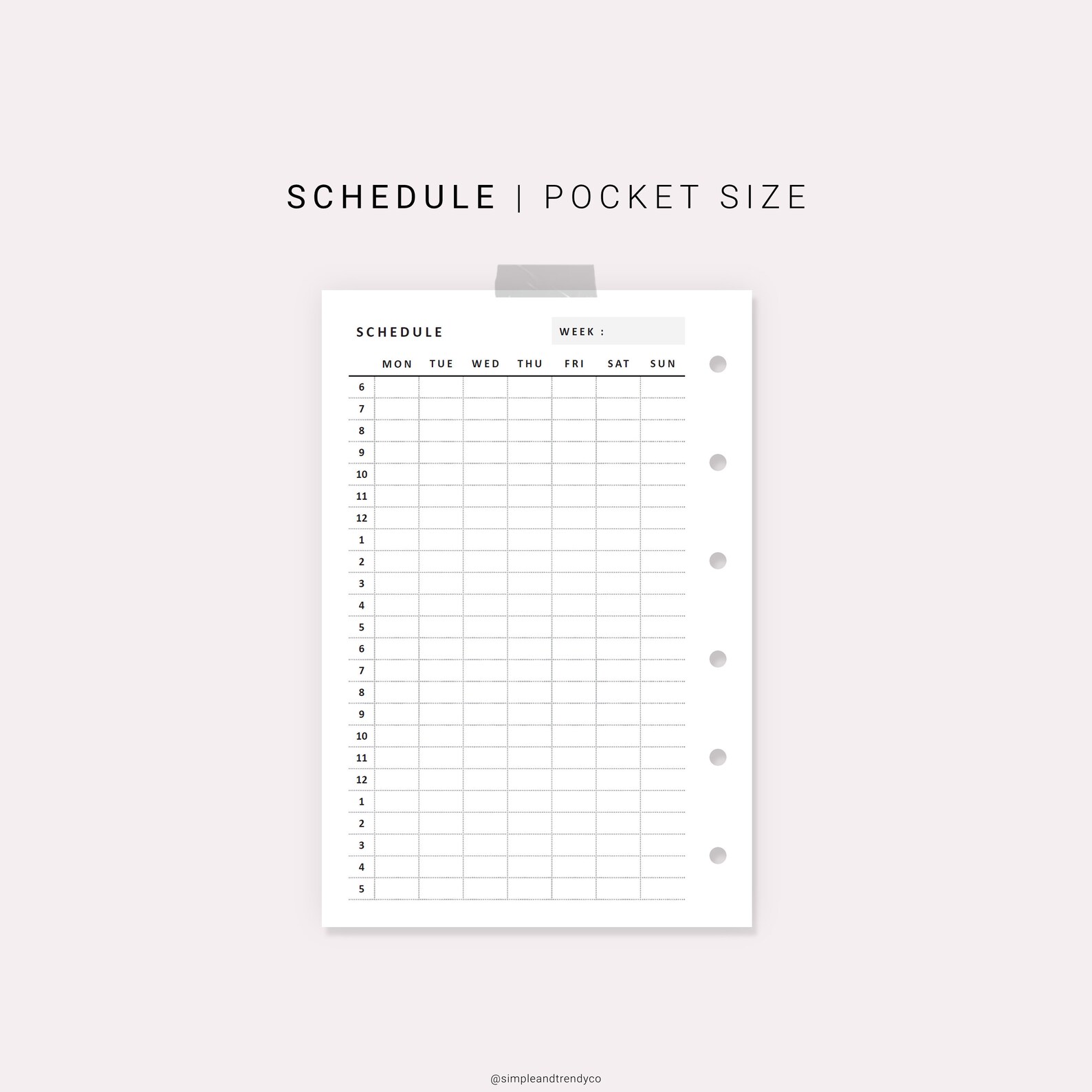 Weekly 24 Hour Schedule Printable Pocket Size Class Schedule Etsy weekly-24-hour-schedule-printable-pocket-size-class-schedule-etsy