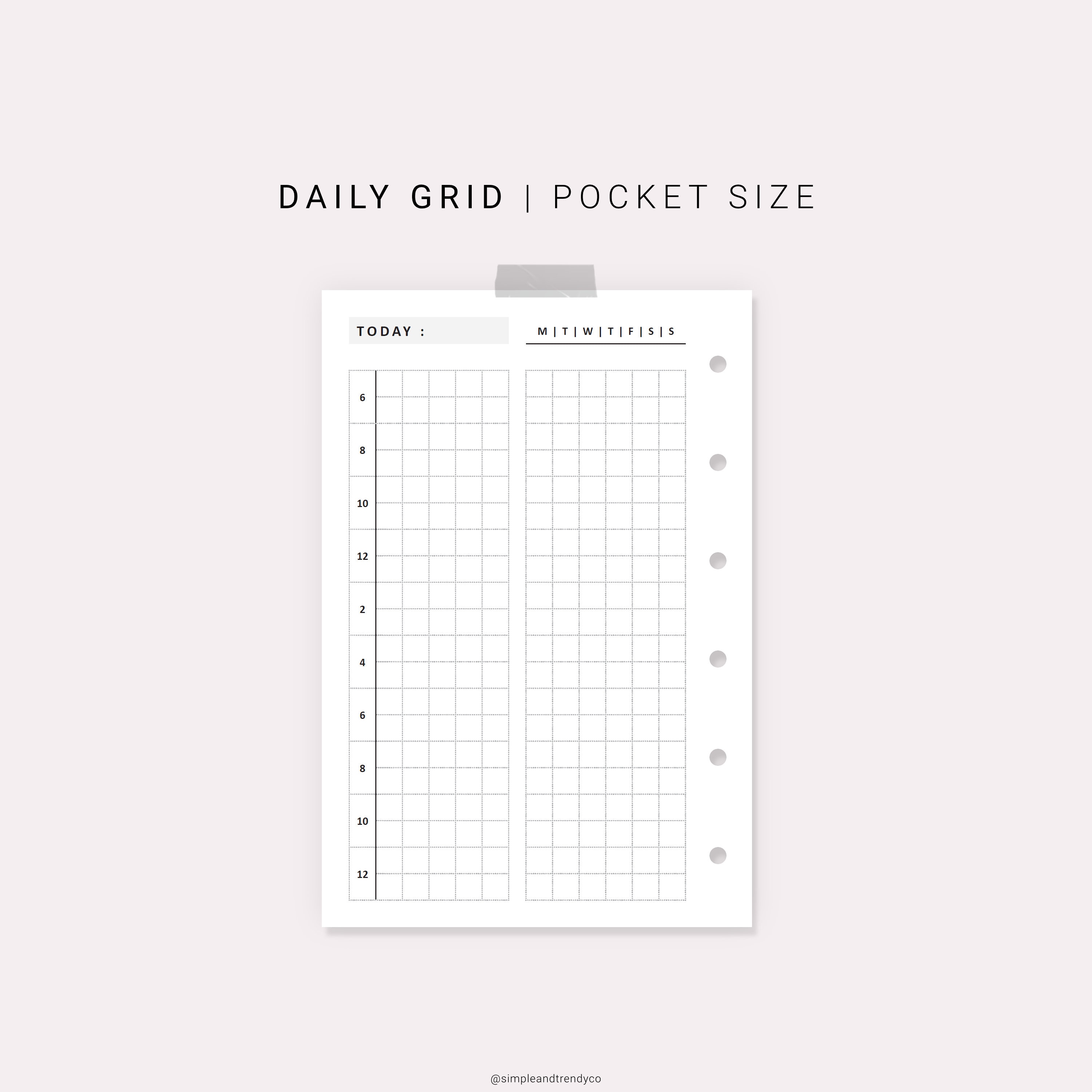 Daily Planner Pocket size PDF Day Planner Productivity | Etsy