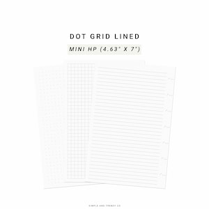 Dot Grid Lined Paper Happy Planner Mini, Printable Writing Paper Blank ...