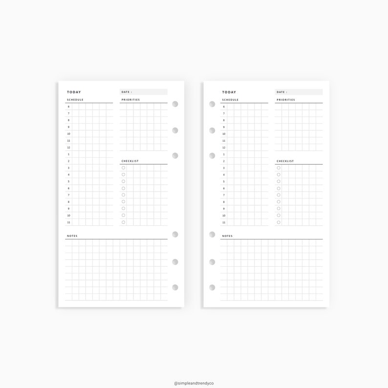 Daily Planner Printable Personal Planner Inserts Daily | Etsy