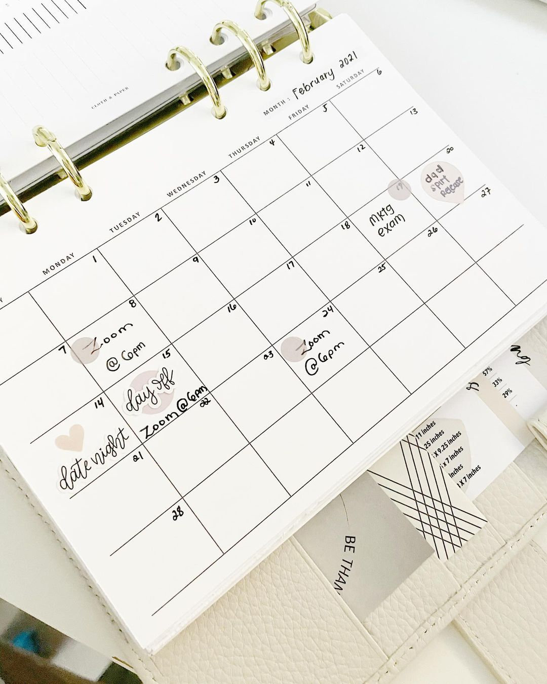 Month on One Page Horizontal Printable MO1P Personal Wide | Etsy