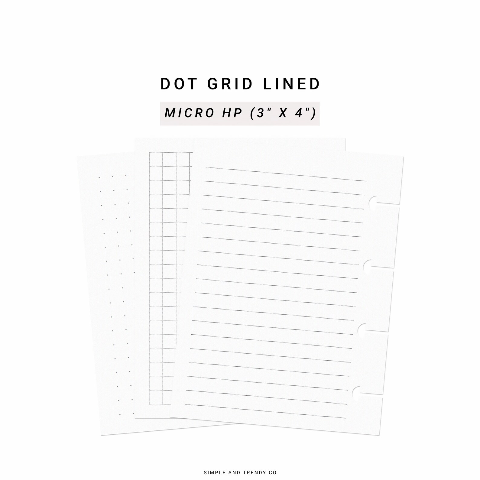Micro Happy Planner Inserts Dot Grid Lined Paper Printable - Etsy