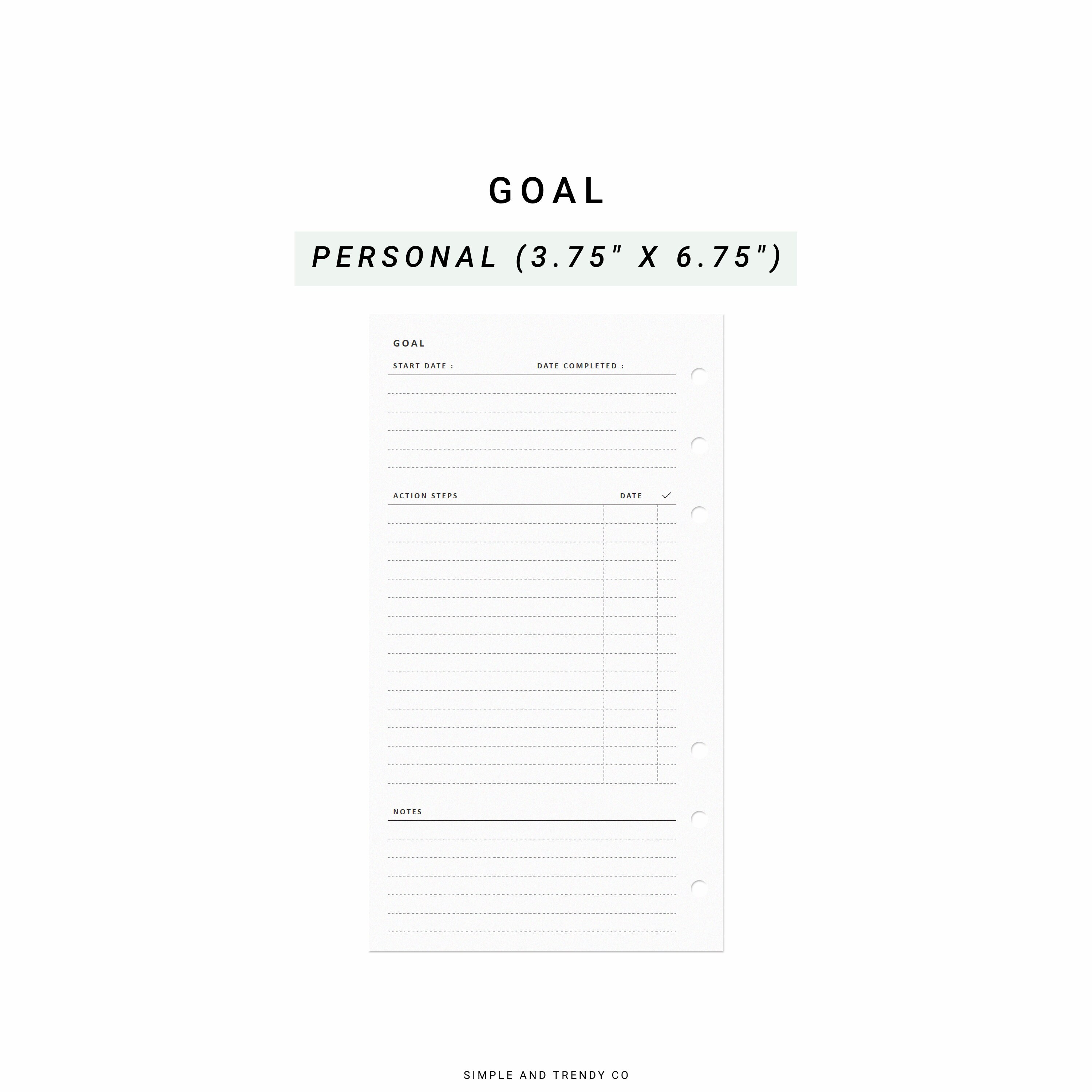 Goal Personal Planner Inserts Goal Setting Goal Planner - Etsy