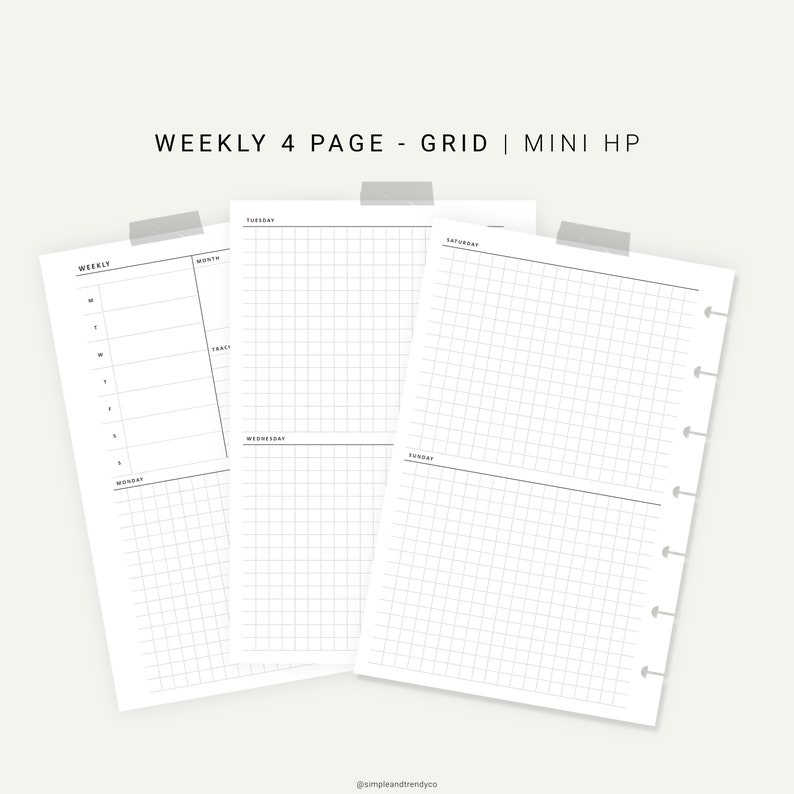 Undated Weekly Planner Printable Happy Planner Mini Weekly | Etsy
