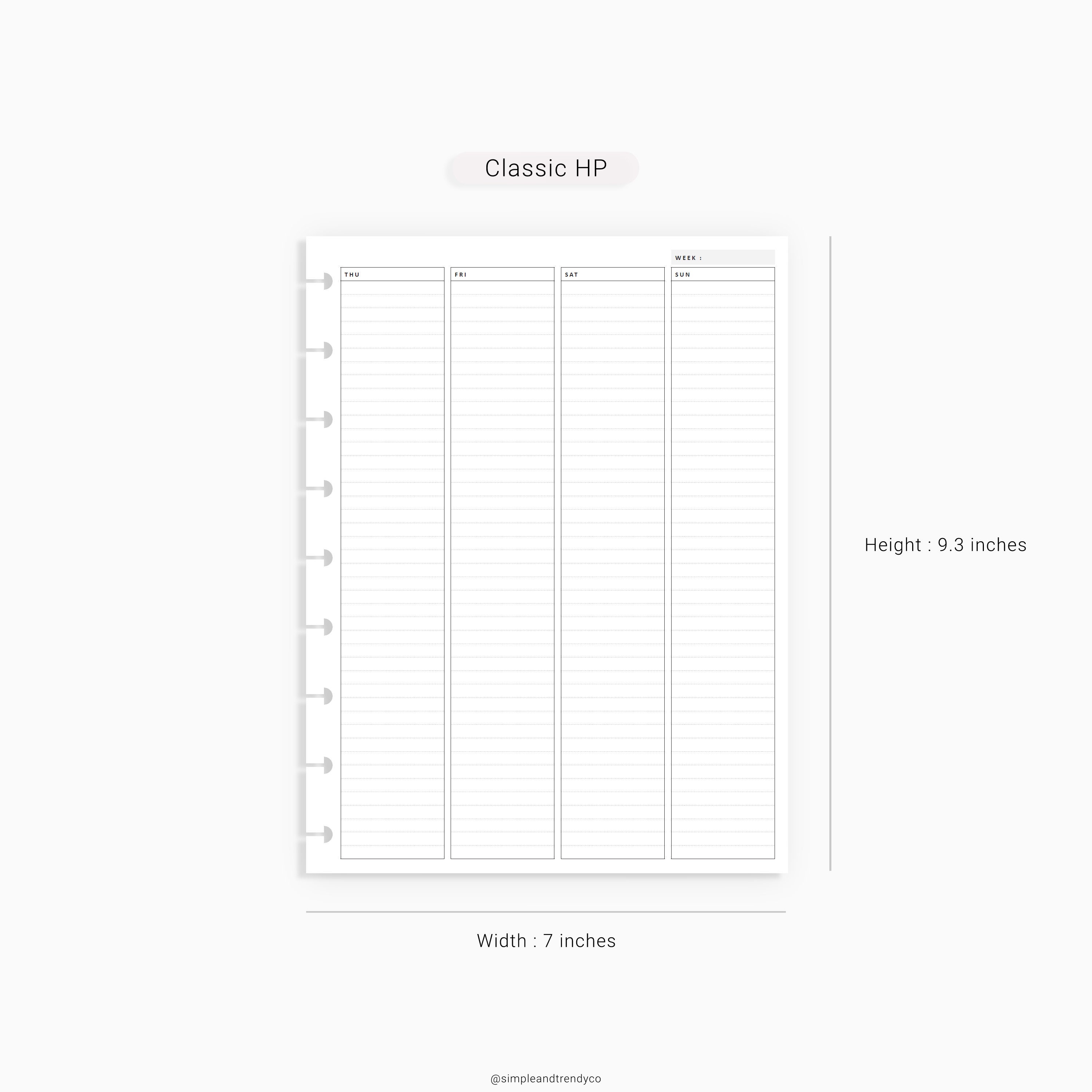 Vertical Weekly Planner 1.5 Inch Column Happy Planner | Etsy