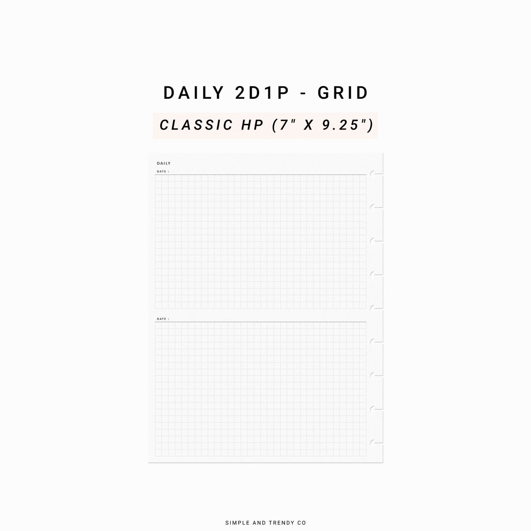 2 Days on 1 Page Happy Planner Classic, Printable Daily Planner, Daily ...