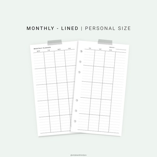 Paper Planner Hopper Bundle Minimalist Design B6 Personal Pocket HP ...