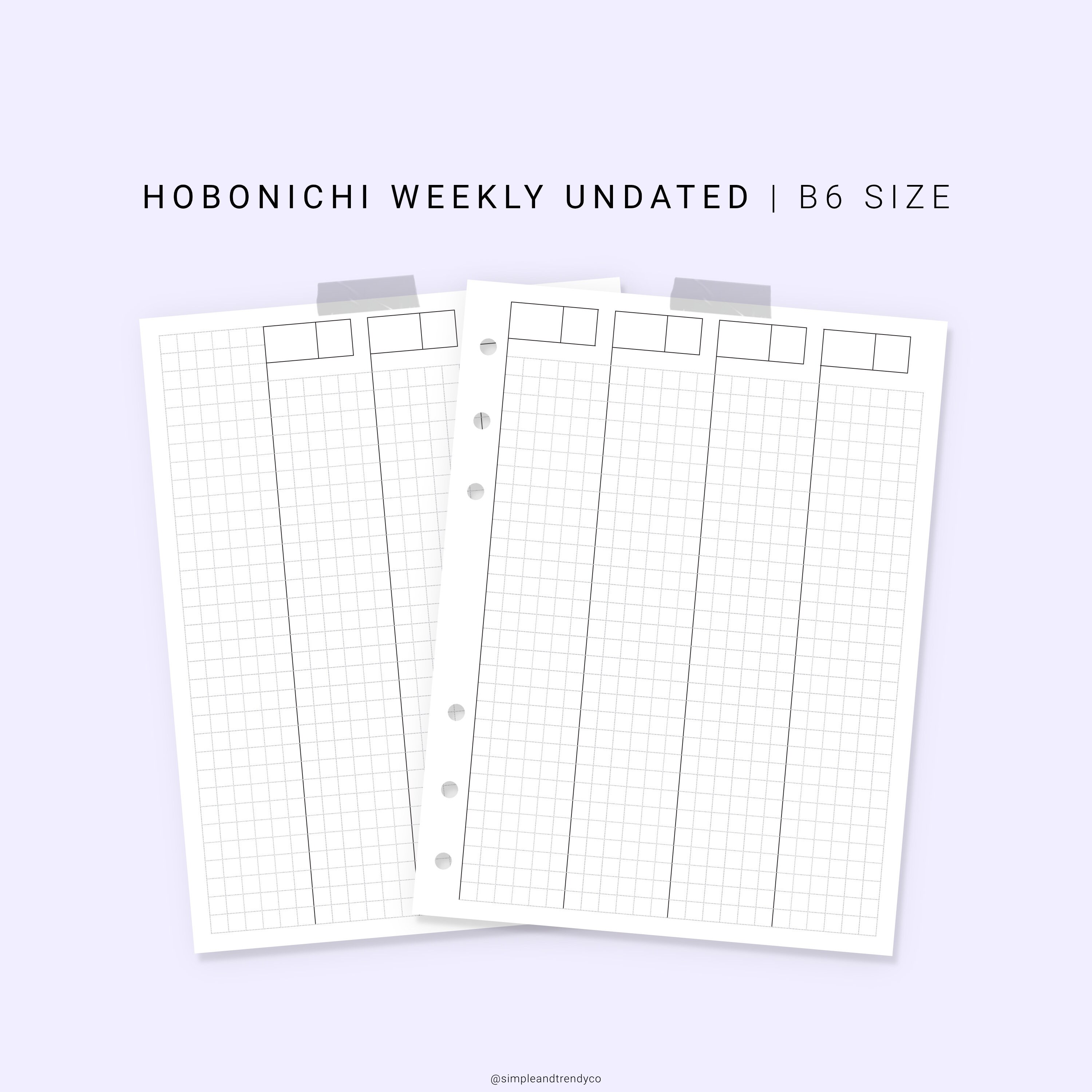 Paper Calendars & Planners Vertical Weekly Planner B6 Inserts Weekly ...
