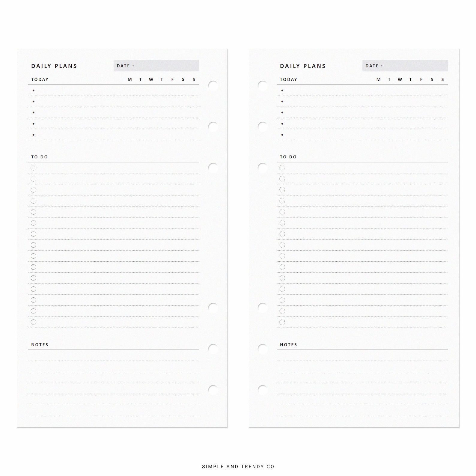 Daily Planner Printable Personal Planner Inserts Daily - Etsy