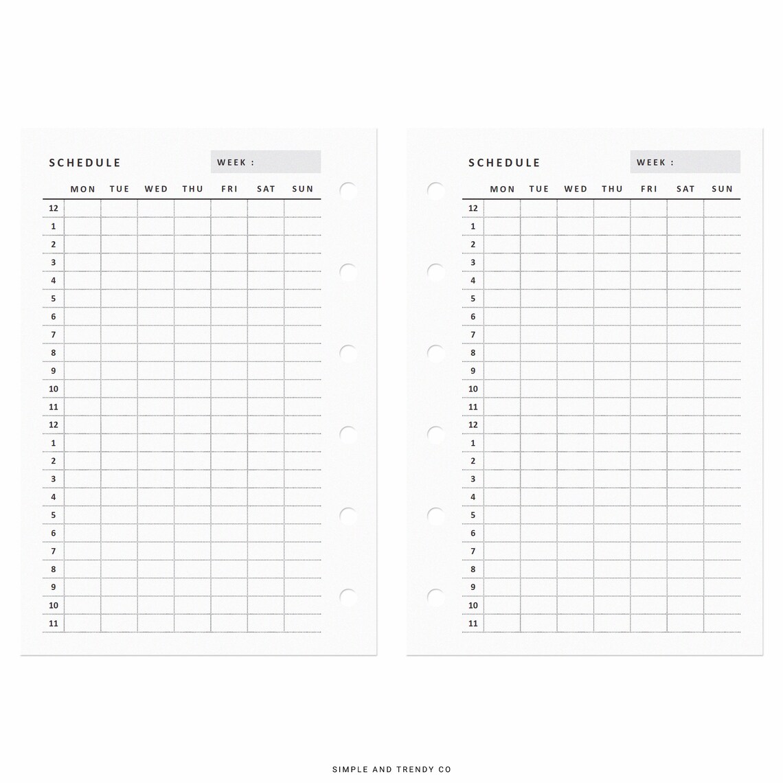 Weekly 24 Hour Schedule Printable Pocket Size Class Schedule Etsy weekly-24-hour-schedule-printable-pocket-size-class-schedule-etsy