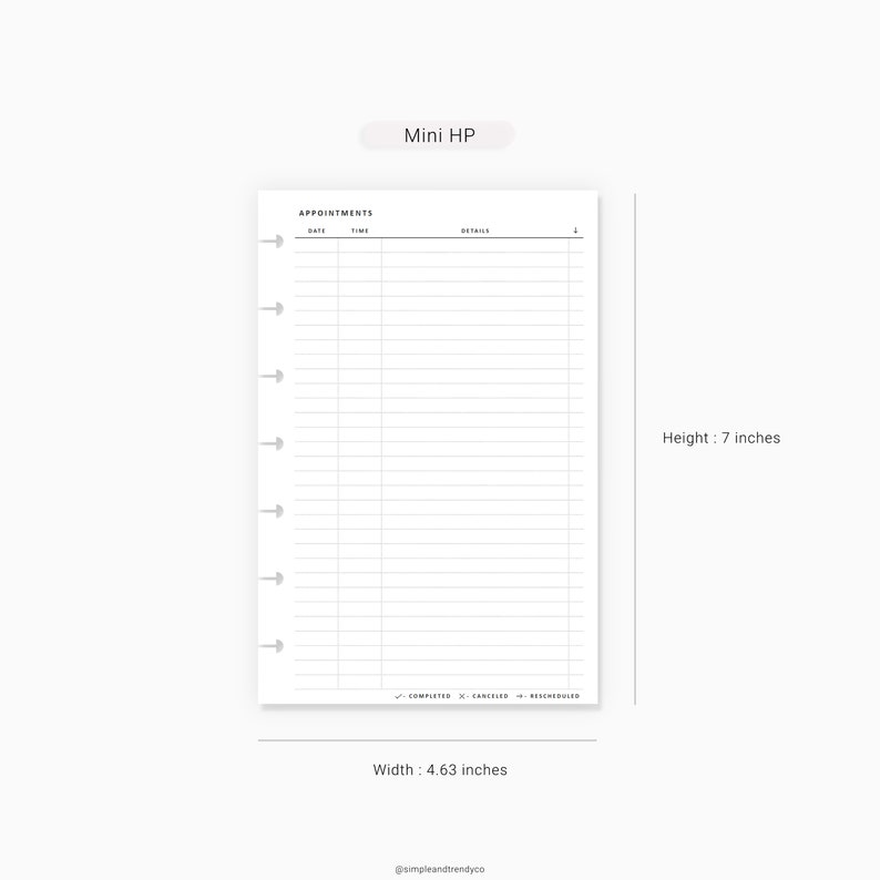Appointments Happy Planner Mini Appointment Printable | Etsy