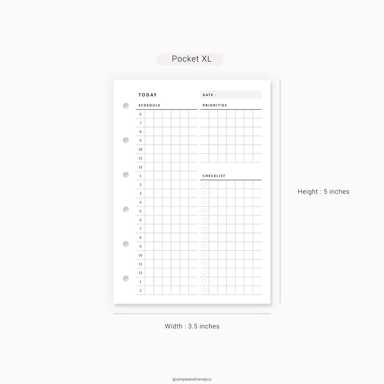Daily Planner Printable Pocket XL Daily Planners and - Etsy