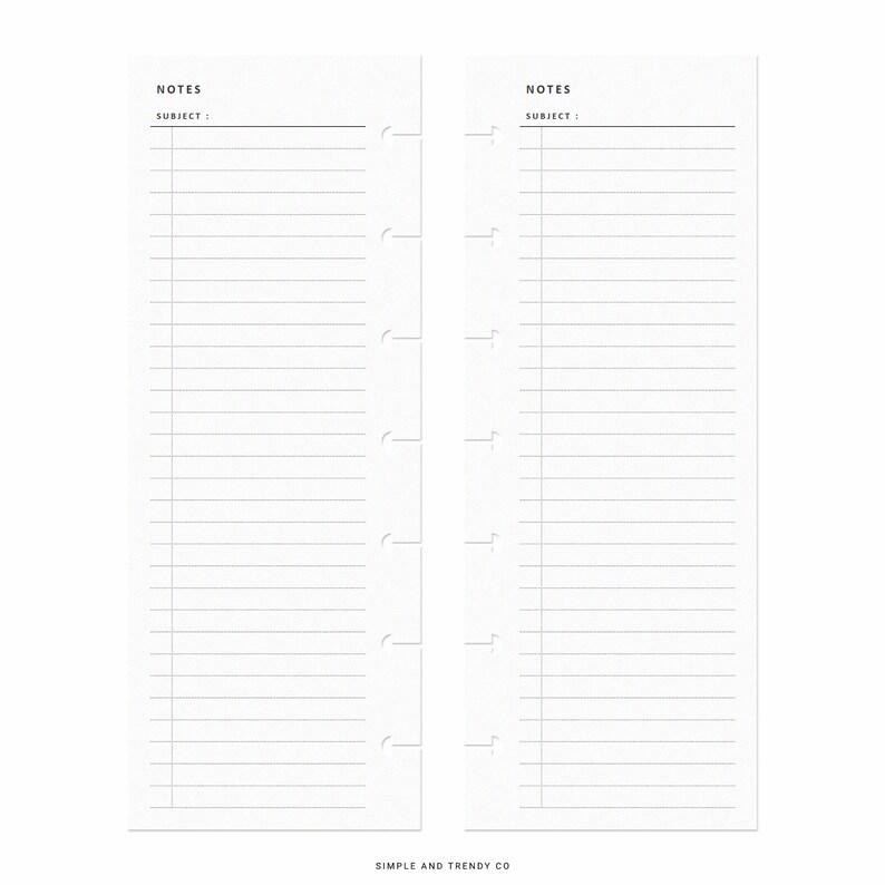 Notes Paper Skinny Mini HP Printable Writing Paper Lined - Etsy