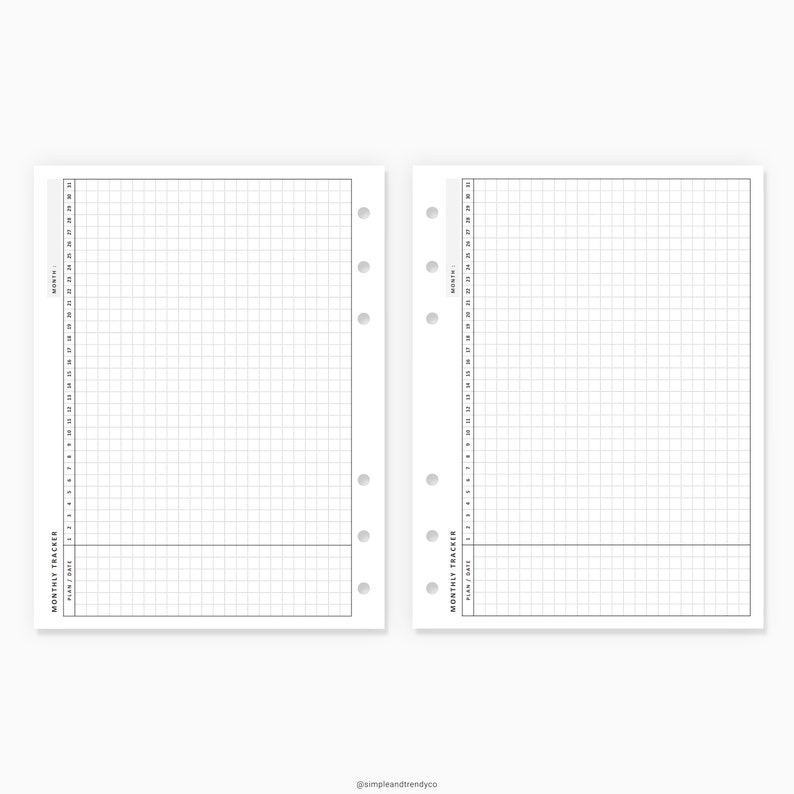 Monthly Goal Tracker Habit Tracker Printable B6 Inserts | Etsy