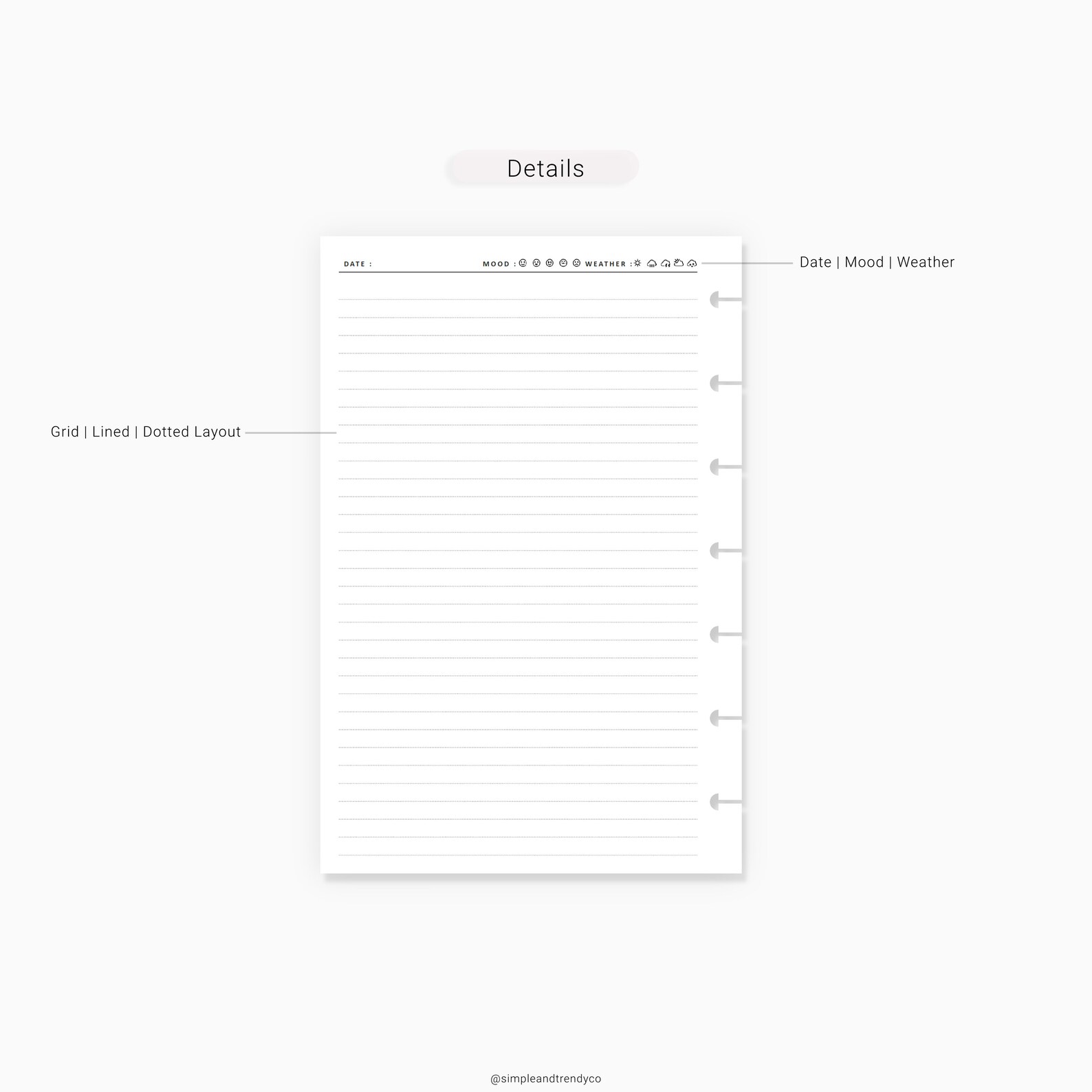 Printable Diary Pages Travel Journal Happy Planner Mini | Etsy