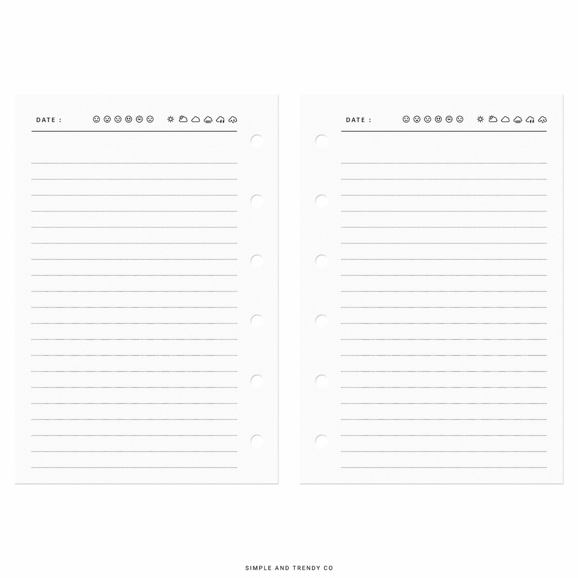 Printable Diary Pages Travel Journal Pocket Size Writing - Etsy