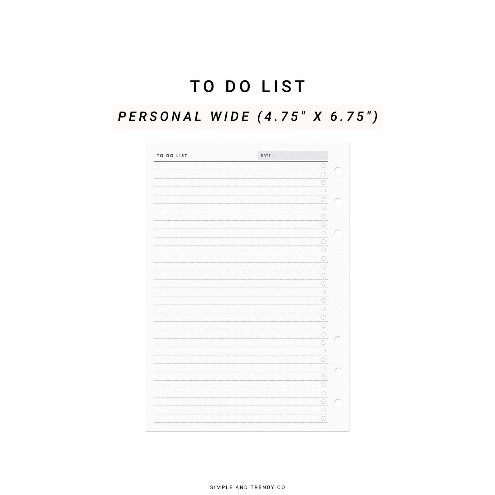 Printable to Do List Daily to Do List Personal Wide to Do - Etsy
