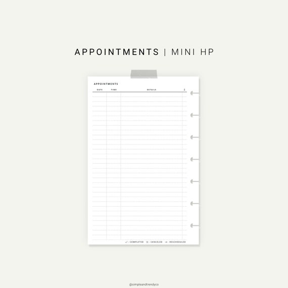 Appointments Happy Planner Mini Appointment Printable | Etsy