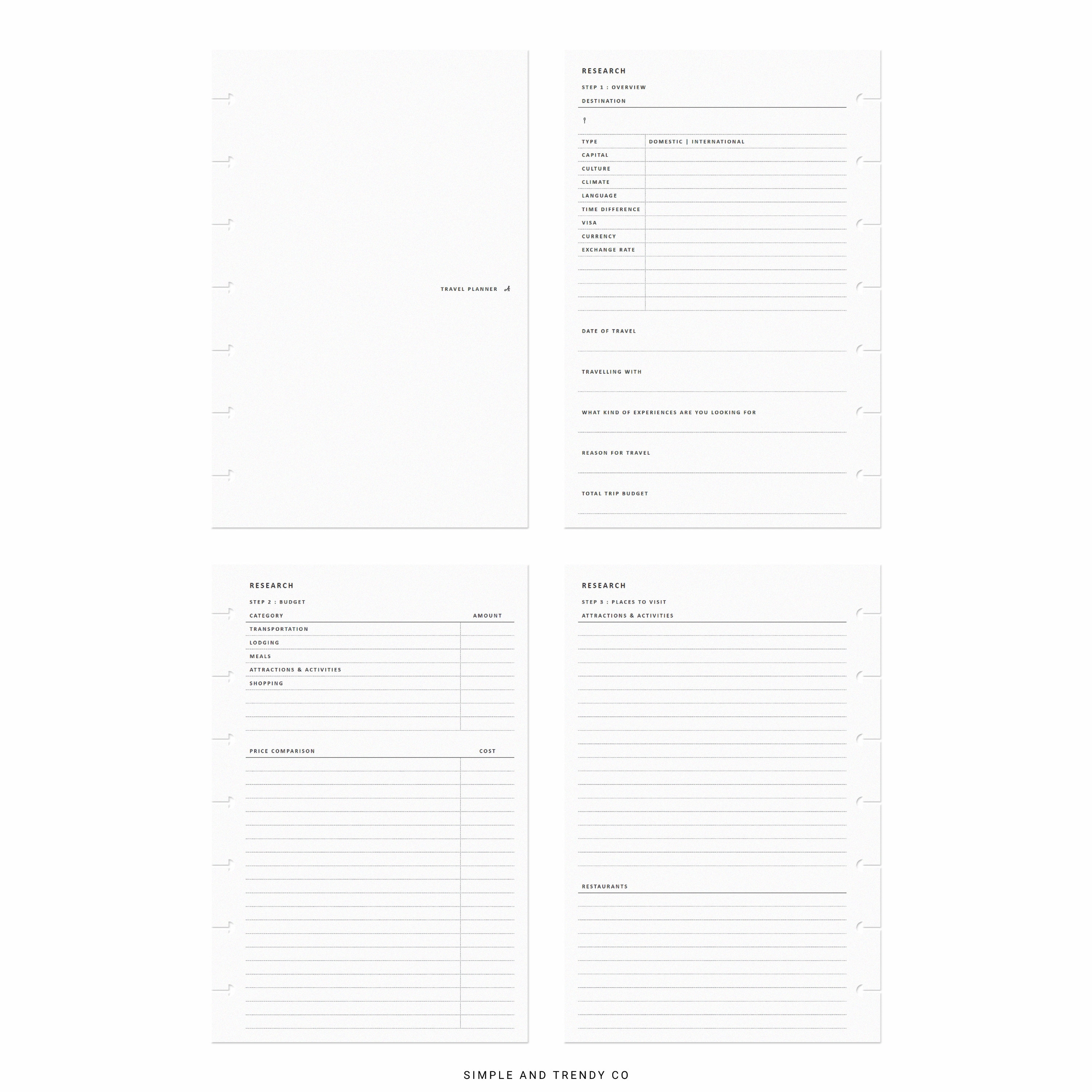Travel Planner Printable Happy Planner Mini Family Vacation - Etsy
