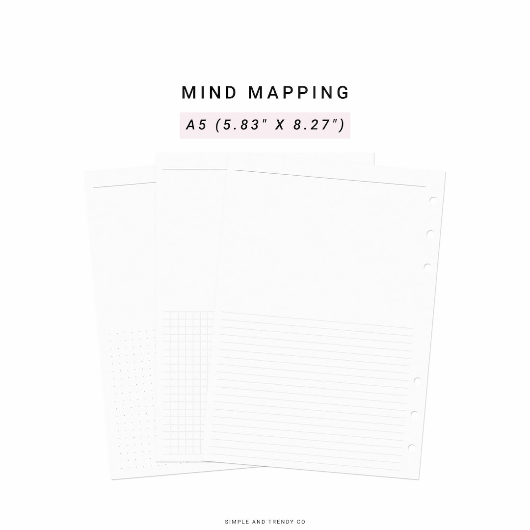 Printable Mind Map A5 Planner Inserts Monthly Mind Map - Etsy