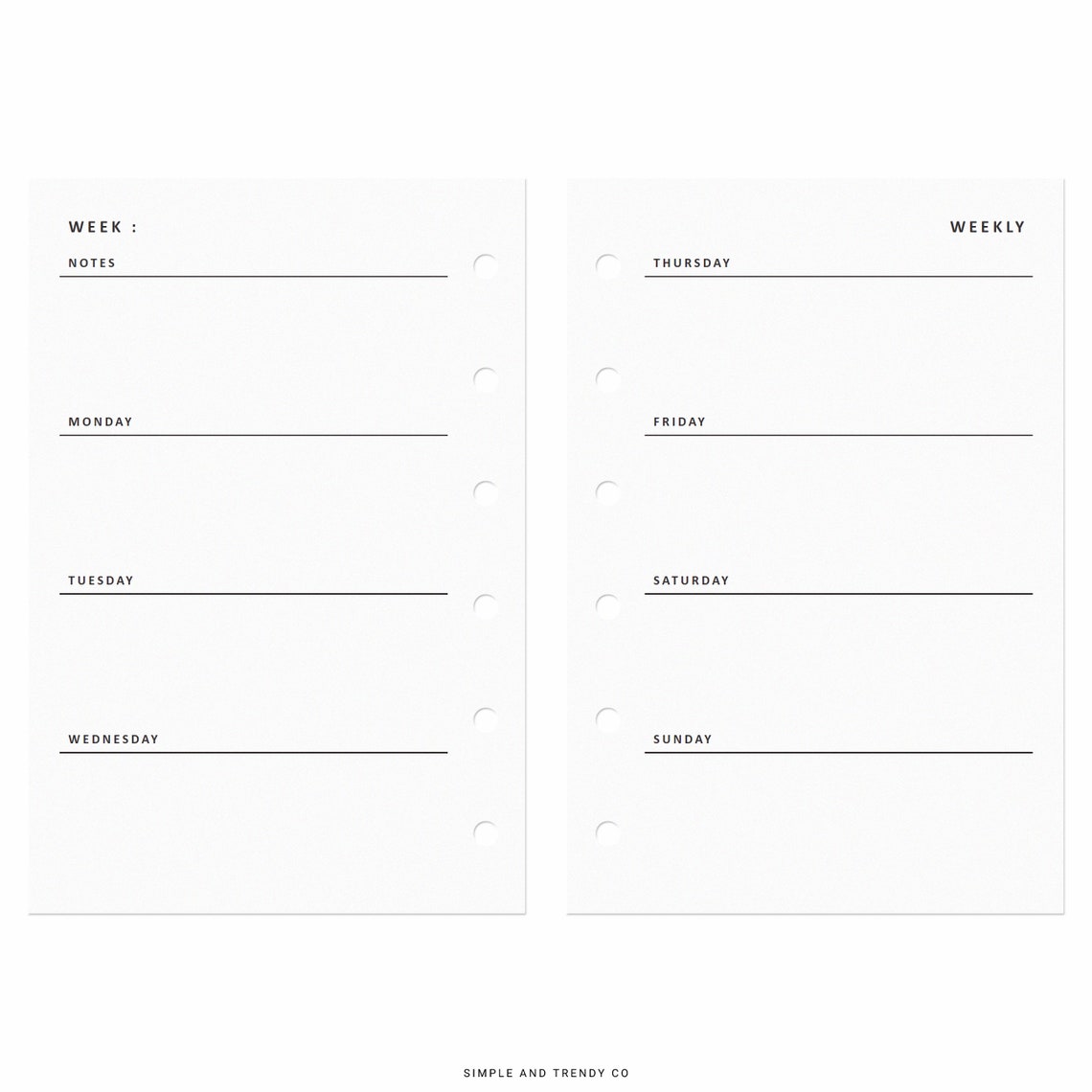 Weekly Planner Printable Pocket Size Weekly Schedule - Etsy