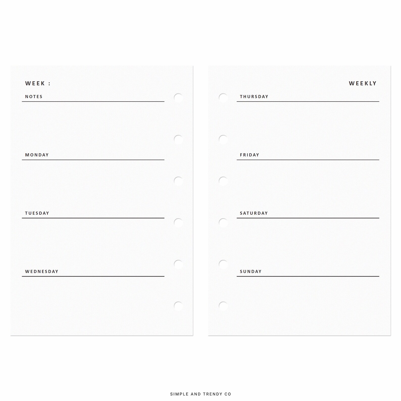 Weekly Planner Printable Pocket Size Weekly Schedule - Etsy