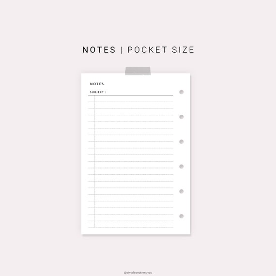 Notes Paper Pocket Size Printable Writing Paper Lined Notes | Etsy