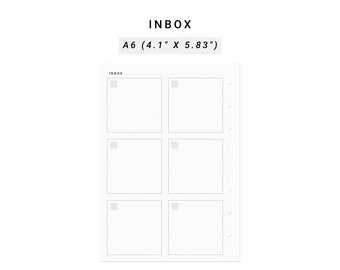 Printable Inbox A5 Size, Inbox Planner Inserts, Inbox Tracker ...