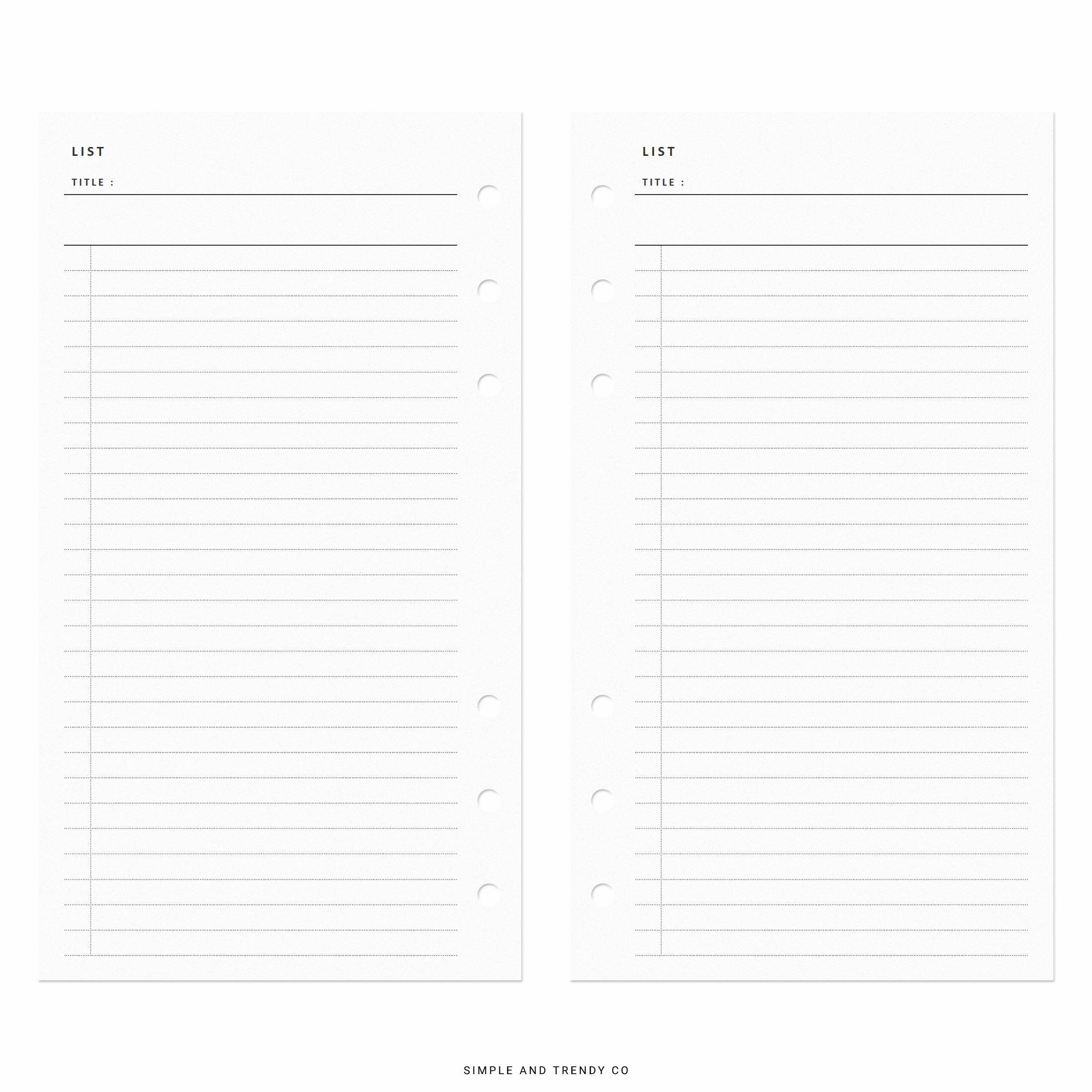 List Tracker Personal Planner Inserts Grocery List Shopping - Etsy