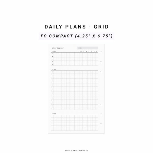 FC Compact Daily Planner Printable Daily Planners and - Etsy