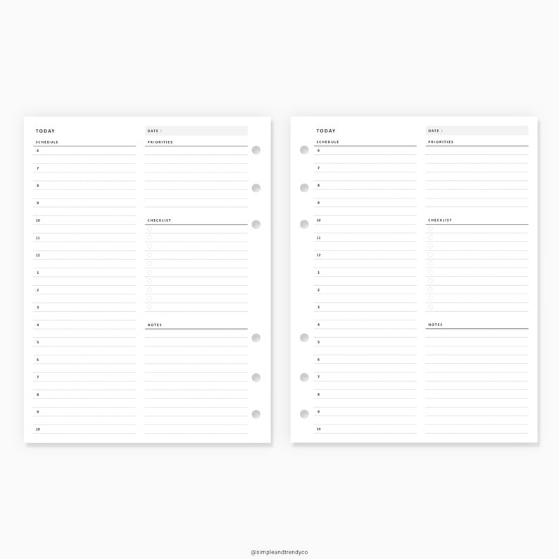 Daily Planner Printable B6 Size Daily Planners Half Hour | Etsy