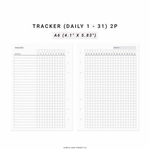 Habit Tracker Printable A6 Inserts Habit Tracking Goal - Etsy Habit Tracker Printable A6 Inserts Habit Tracking Goal - Etsy