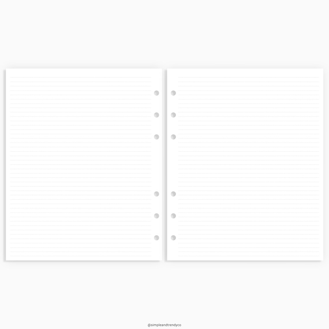 Dot Grid Lined Paper A5 Wide Printable Writing Paper Blank | Etsy