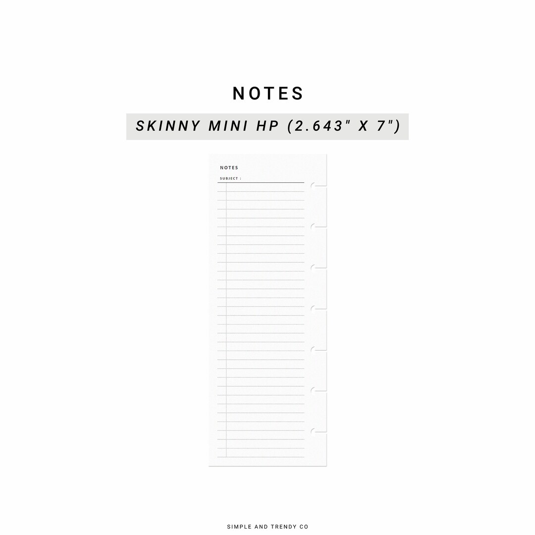 Notes Paper Skinny Mini HP, Printable Writing Paper Lined Notes, Study ...