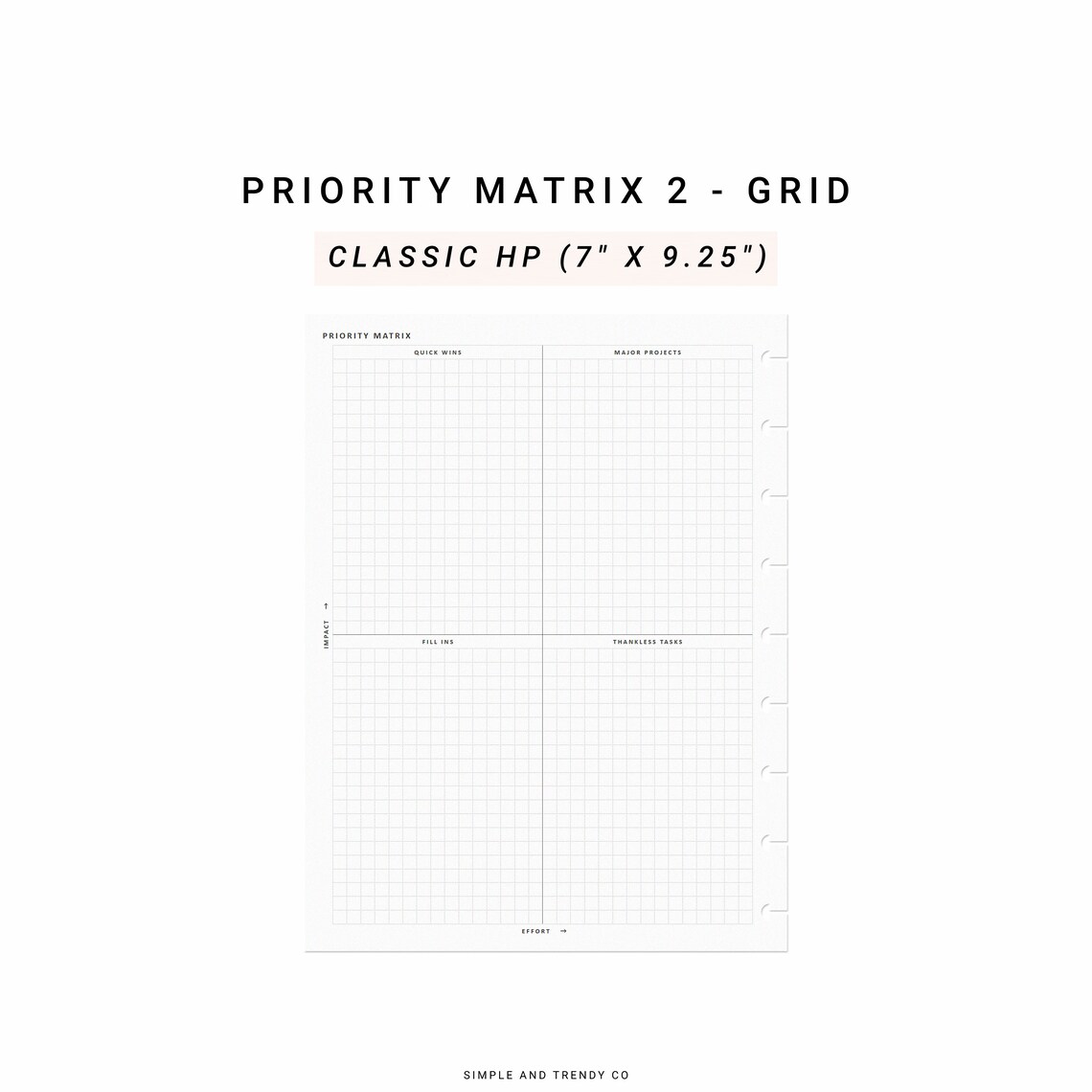 Action Priority Matrix Quick Wins Major Projects Fill Ins - Etsy
