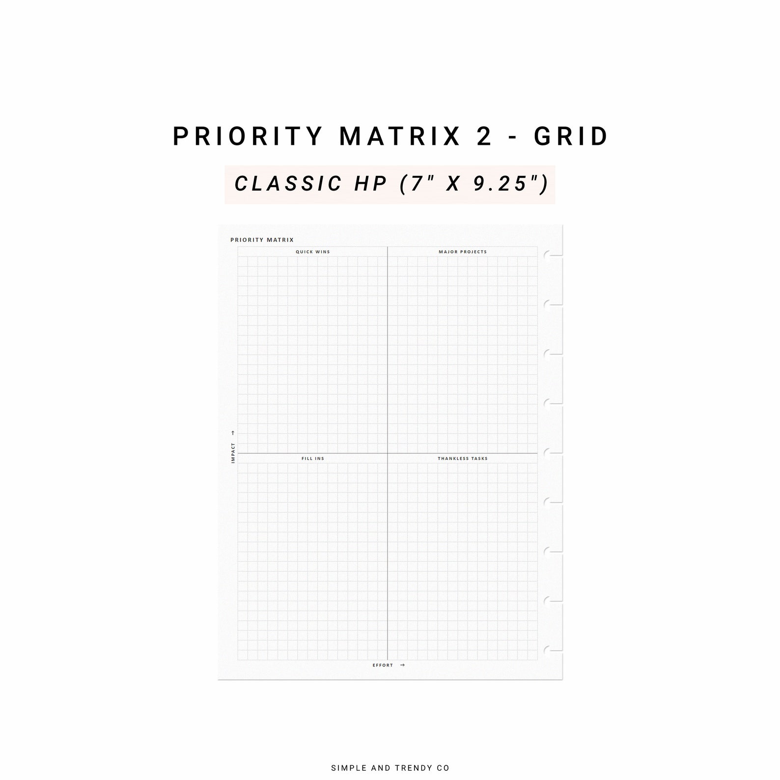 Action Priority Matrix Quick Wins Major Projects Fill Ins - Etsy