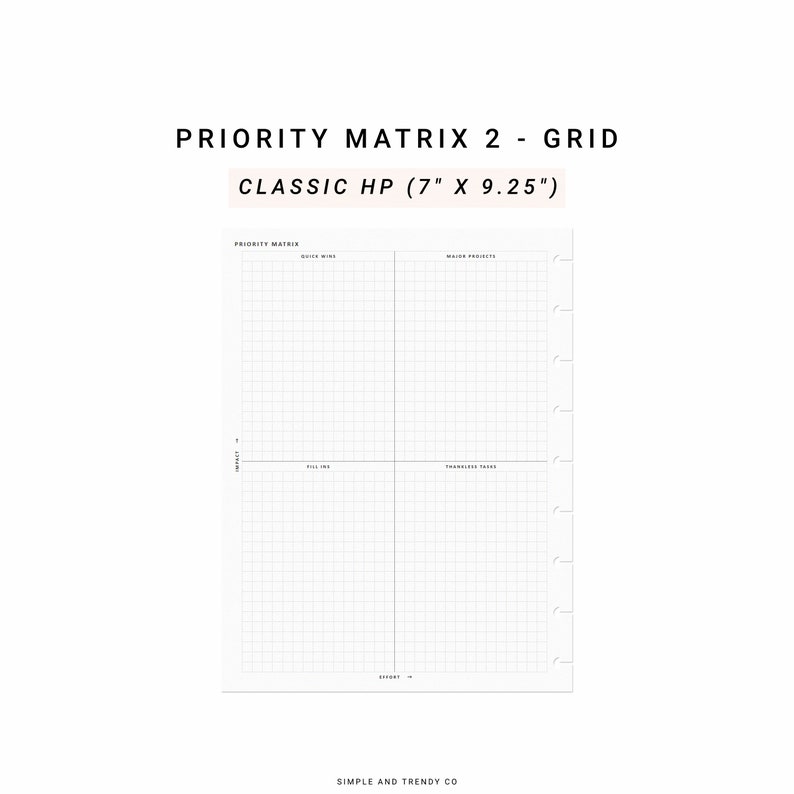Action Priority Matrix Quick Wins Major Projects Fill Ins - Etsy