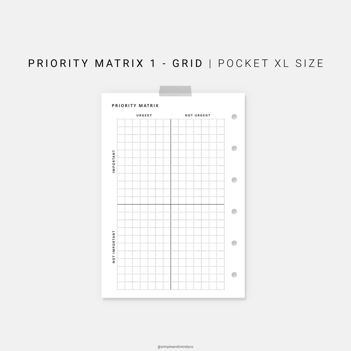 Priority Matrix Urgent Not Urgent Important Not Important | Etsy