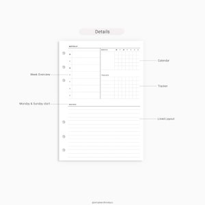 Undated Weekly Planner Printable Personal Wide Weekly | Etsy
