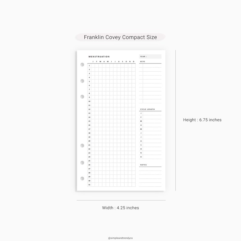 Menstrual Period Tracker FC Compact Menstruation Period | Etsy