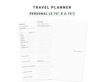 Travel Planner Printable Instant Download A4 A5 US Letter - Etsy