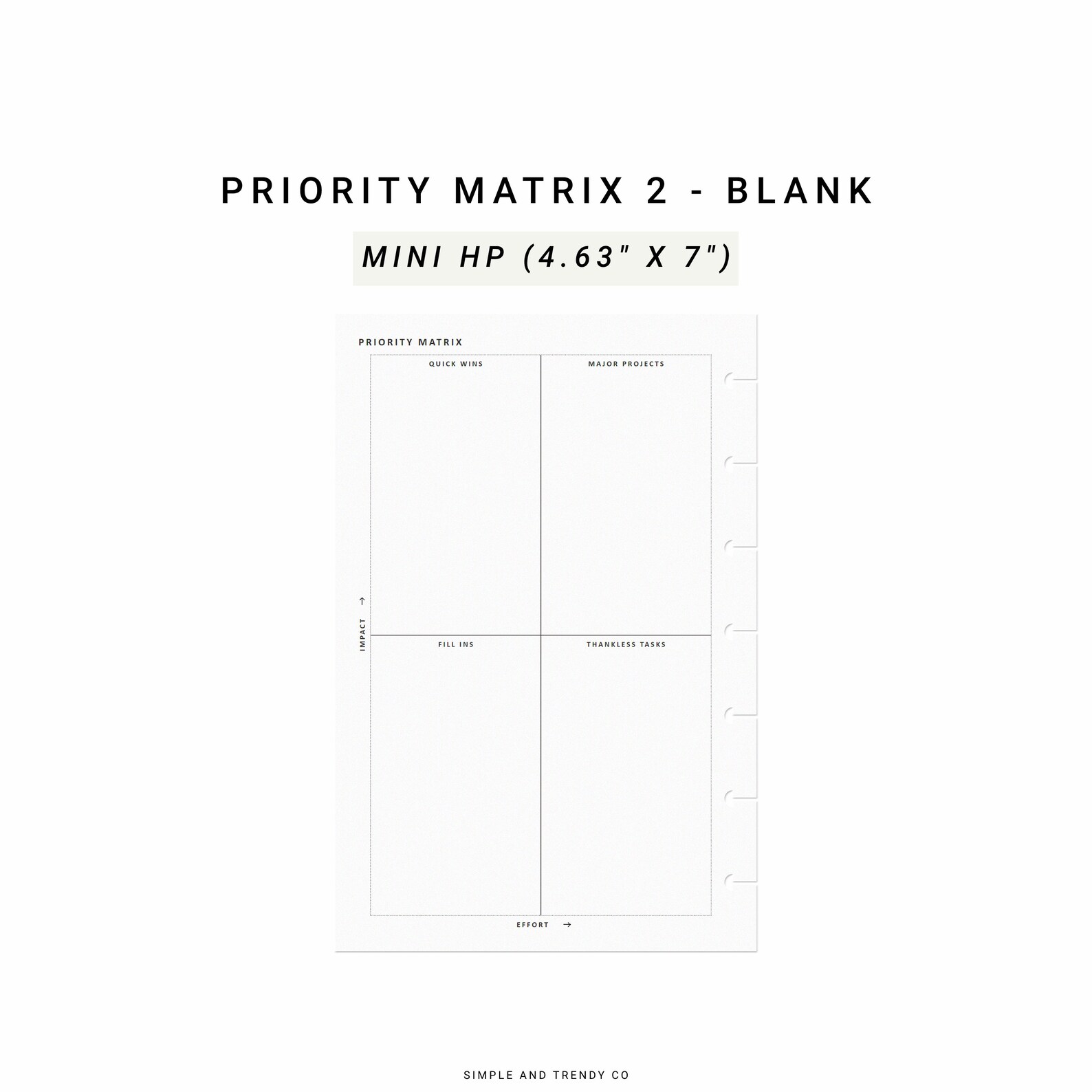 Action Priority Matrix Quick Wins Major Projects Fill Ins - Etsy