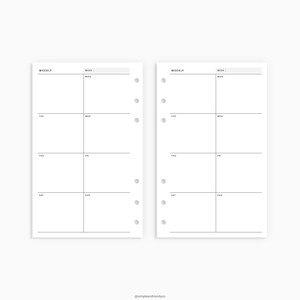 Week on One Page Printable FC Compact Weekly 1 Page Vertical | Etsy