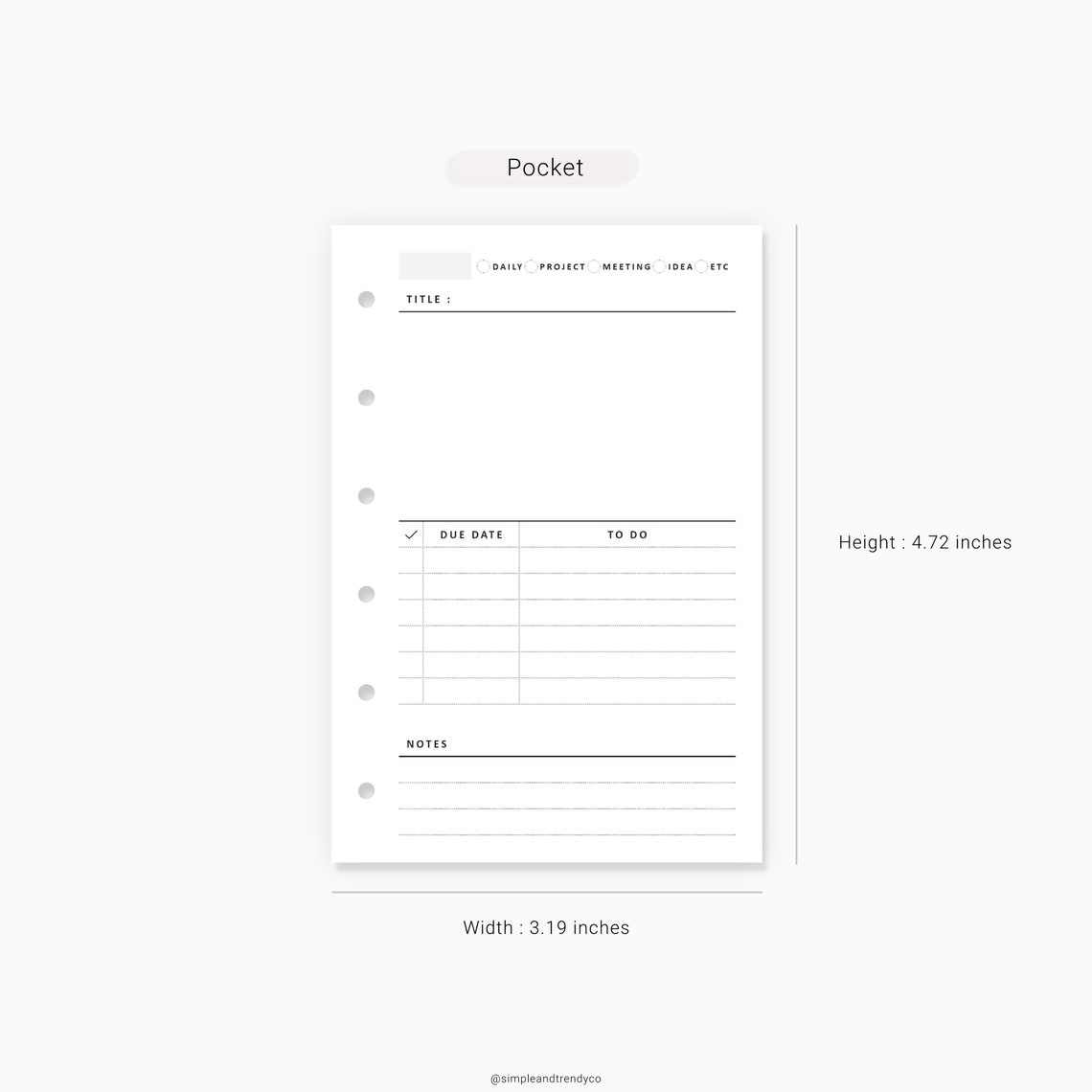 Project Planner Pocket Size Printable Daily Planner Ideas | Etsy
