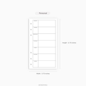 Week on One Page Weekly Planner Pages Printable Personal | Etsy