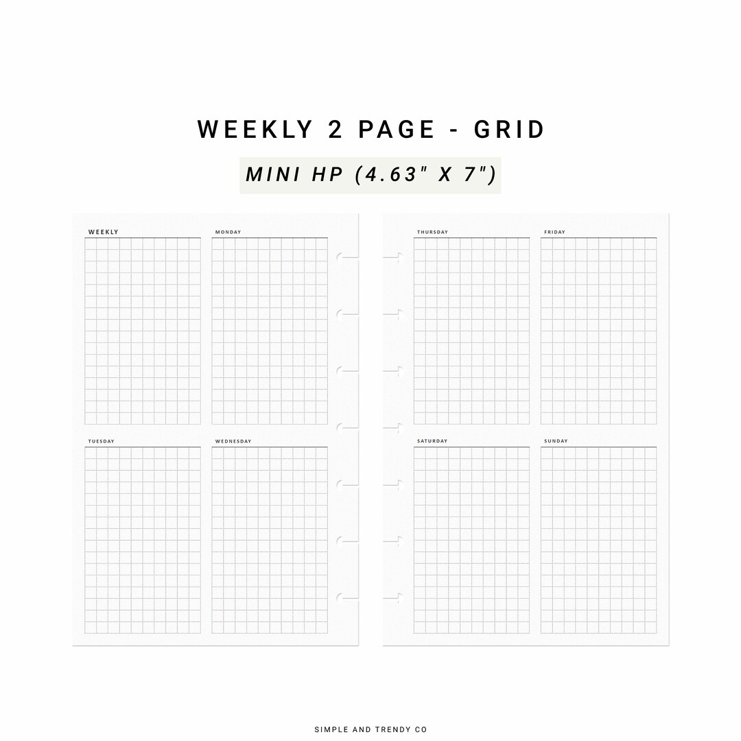 Week on 2 Two Pages Happy Planner Mini, Weekly Agenda Vertical Weekly ...