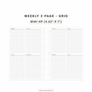 Week on 2 Two Pages Happy Planner Mini, Weekly Agenda Vertical Weekly ...